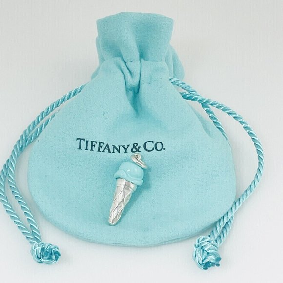 Tiffany & Co. | Jewelry | Rare Tiffany Ice Cream Cone Charm In Blue ...